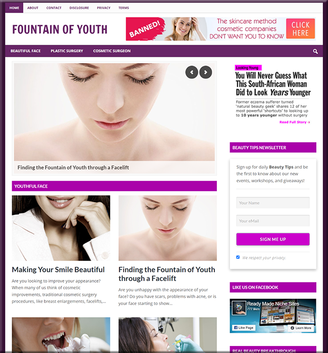 Fountain of Youth PLR Site